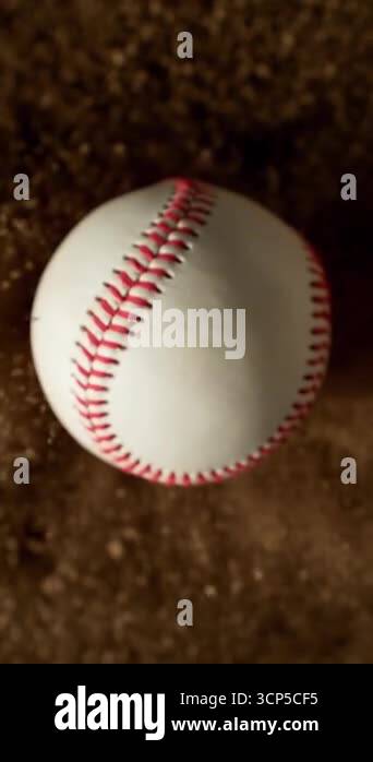 Super Slow Motion Detail Shot of Baseball Ball with Clay Explosion ...