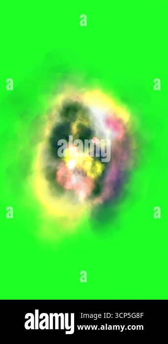A vibrant abstract explosion with colorful energy swirling on a green ...