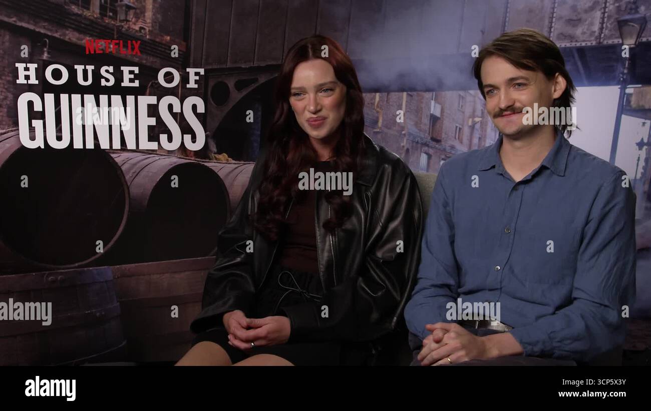 House of Guinness interviews with Niamh McCormack and Jack Gleeson Stock Video Footage - Alamy