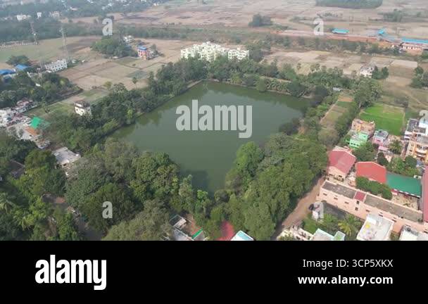 Beautiful aerial view of Kamarpukur Stock Video Footage - Alamy