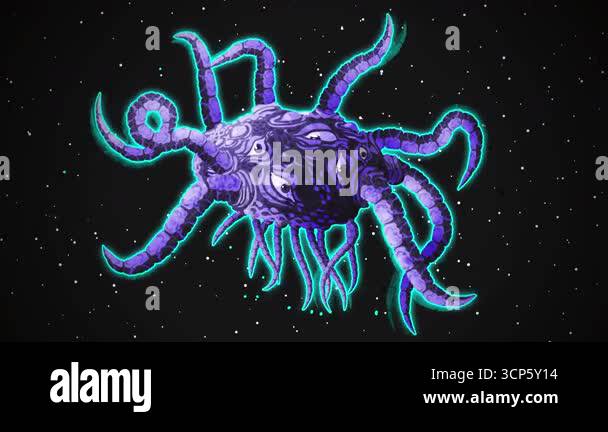 Yog-Sothoth cosmic horror creature with tentacles Stock Video Footage ...