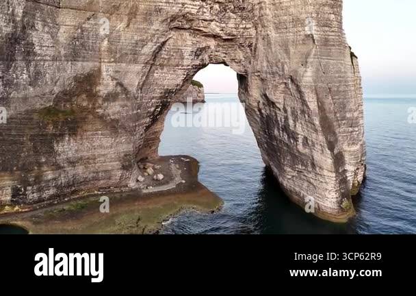 Experience the breathtaking aerial view of the iconic Etretat cliffs in ...