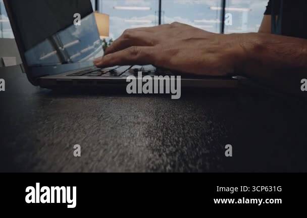 An incredibly captivating scene featuring hands diligently typing away ...