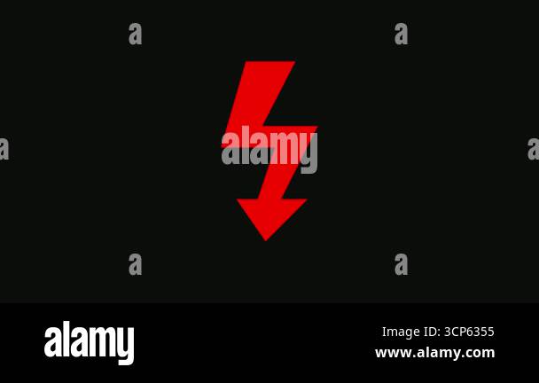 Witness electrifying energy as a vibrant red lightning bolt strikes ...