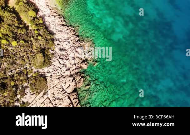 Drone footage capturing a stunning top-down view of a beach in Ka ...
