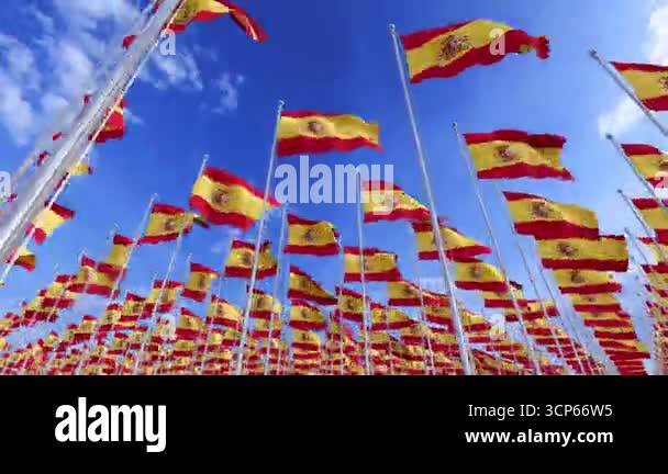 The national flags of the country of Spain. High resolution digital ...