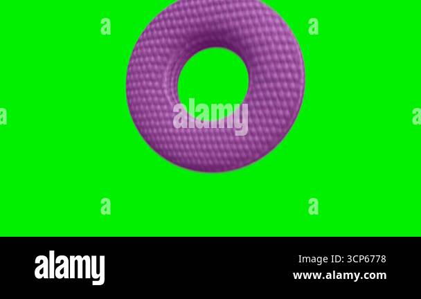 3D video animation of letter O with puff texture and magenta color,on ...