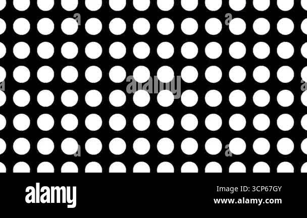 A loop animation dots pattern,black and white color with motion blur ...
