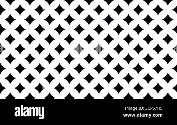 A loop animation tiled diamond pattern background,black and white color ...