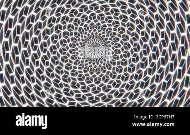A loop animation geometric pattern background,black and white color ...