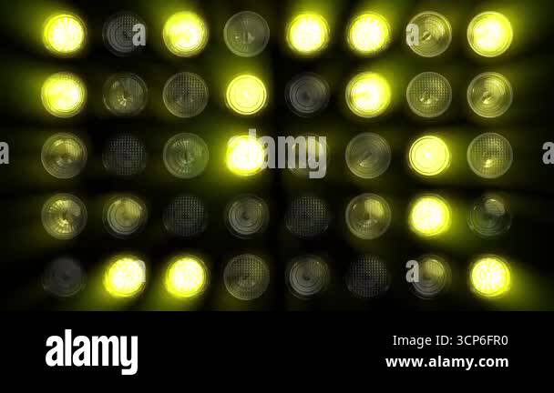 Many round yellow lights flashing - 3D 4k animation (3840 x 2160 px ...