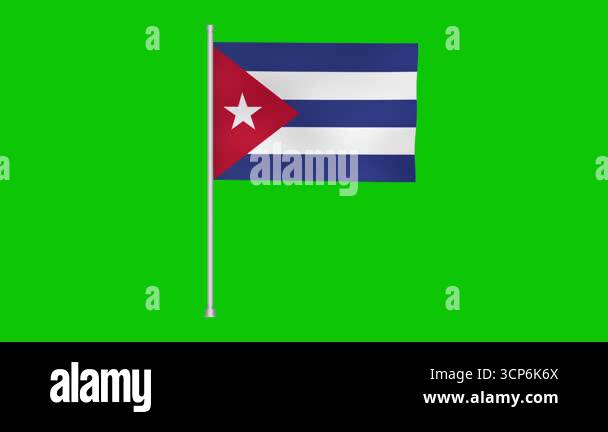 a vibrant depiction of cuba's national symbol on a flagpole. the flag ...