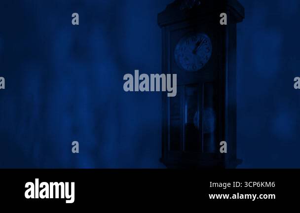 Tree Shadows Over Antique Clock At Night Stock Video Footage - Alamy