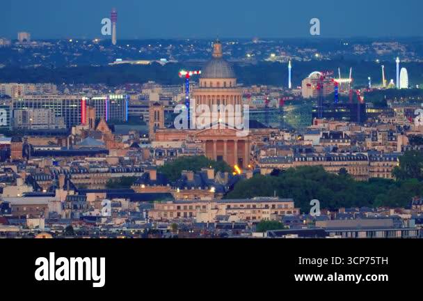 Pantheon at Paris in France. Pantheon Paris Landscape Stock Video ...