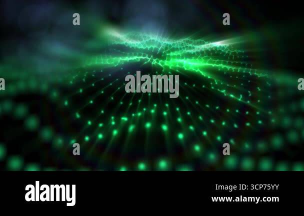 Magical waves of bright energy.High tech rainbow light ray particles ...