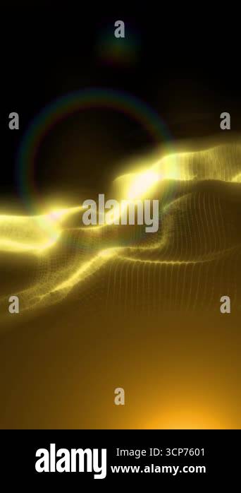 Magical waves of bright energy.High tech rainbow light ray particles ...