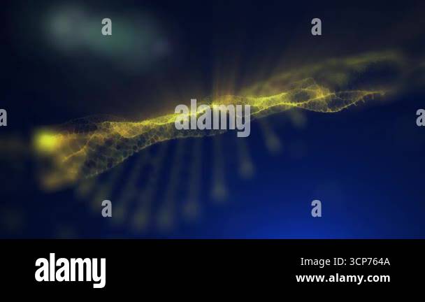 Magical waves of bright energy.High tech rainbow light ray particles ...