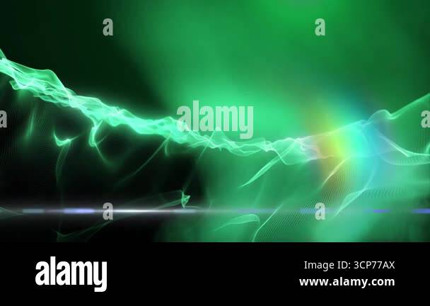 Magical waves of bright energy.High tech rainbow light ray particles ...