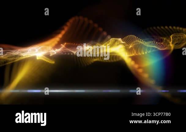 Magical waves of bright energy.High tech rainbow light ray particles ...
