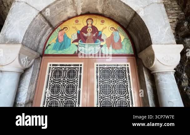 ARGOS, GREECE: 5-6-2025 A Byzantine-style fresco in a Greek Orthodox ...