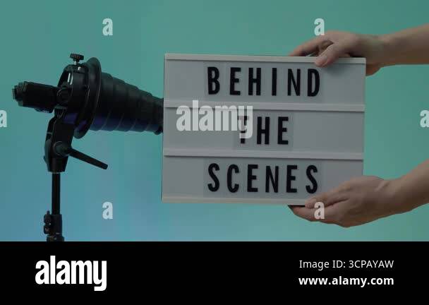 Behind the Scene. Cinematic lightbox sign displaying the text Behind ...
