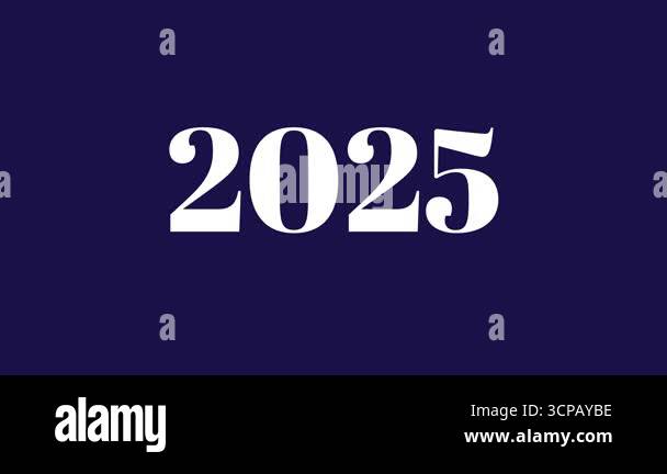 Animation motion of a year transition from 2025 to 2026 with a dark ...