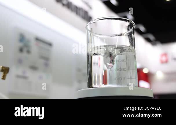 Chemical liquids. Laboratory glassware with colorful chemical liquids ...