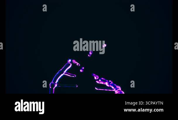 A captivating 3D animation of a luminous purple DNA helix slowly taking ...