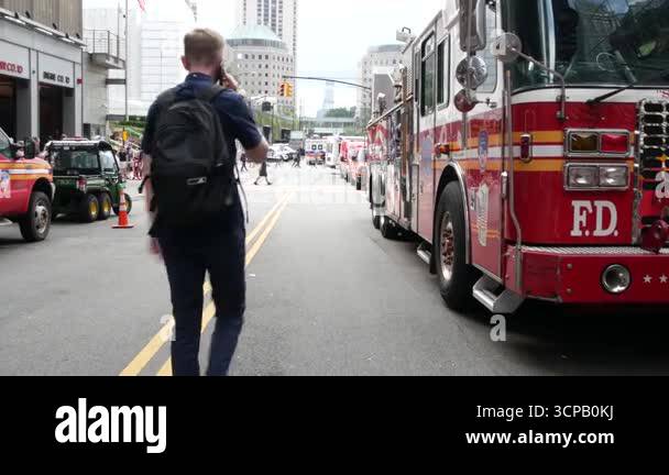 New York City, United States - 11 September 2023: Firefighters ...