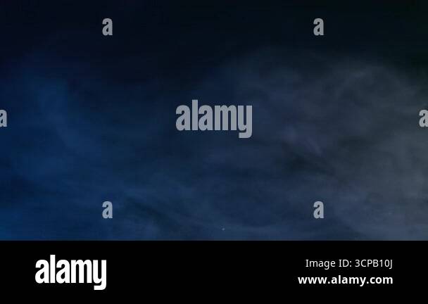 Fume steam. Mist pigment. Defocused blue neon color smoke water acrylic ...