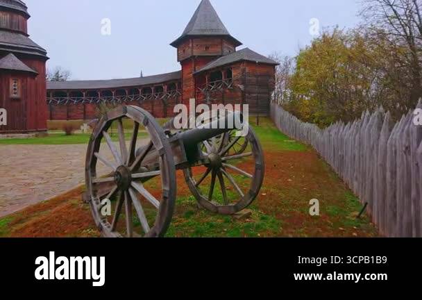 Explore courtyard of Baturyn Fortress Citadel with cannons, renovated ...