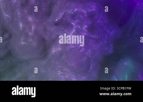 Shimmer haze. Sparkling ink wave. Defocused purple blue neon color ...