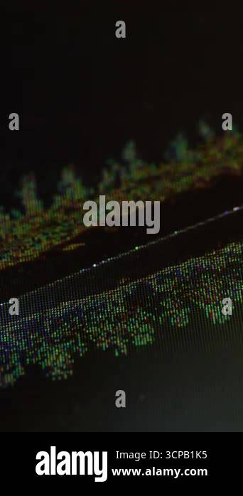 Vertical video. Glitch noise texture. Signal error. Blur yellow blue ...