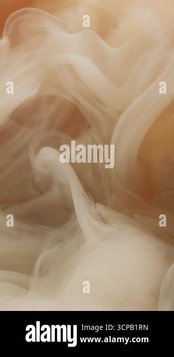 Vertical video. Watercolor fume. Fluid cloud. White beige peach color ...