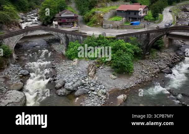 Historical bridges and rivers firtina rivers and cifte bridge Turkey ...