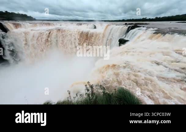 Iguazu Falls Devil Throat, world-famous waterfalls of Iguazu River on ...