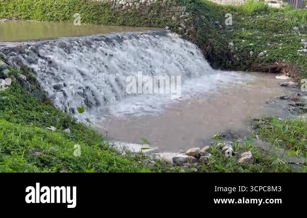 After rain overflowing natural resource of water, stock footage Stock ...