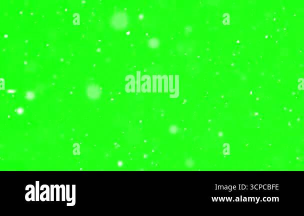 Green-screen clip of soft falling snow. Clean chroma-key winter ...