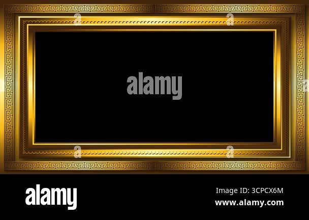 gold frame light effect on black background Stock Video Footage - Alamy
