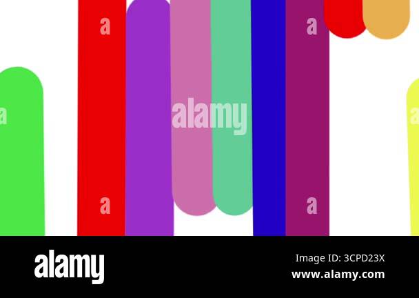 Animated transition of colorful vertical bars appearing from the top ...