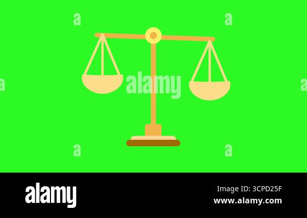 Animated scales of justice icon tipping back and forth. Color version ...