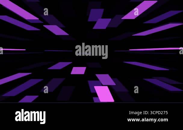 Animated forward flight through a 3D tunnel of purple and violet ...