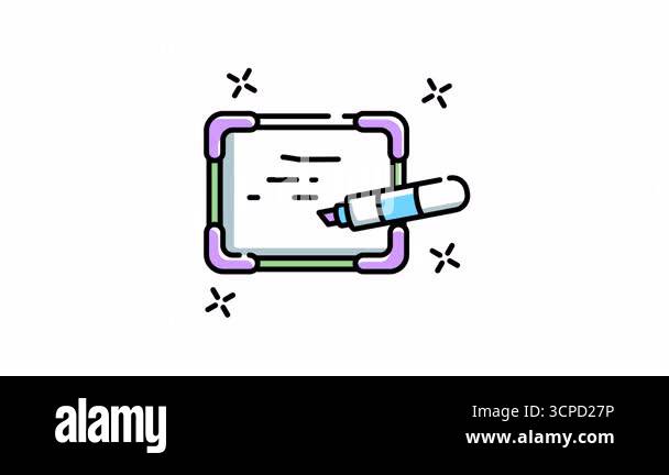 animation of Whiteboard marker, writing, and stylized whiteboard for ...
