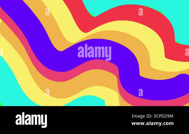An animated loop of colorful flowing lines that flows across the screen ...