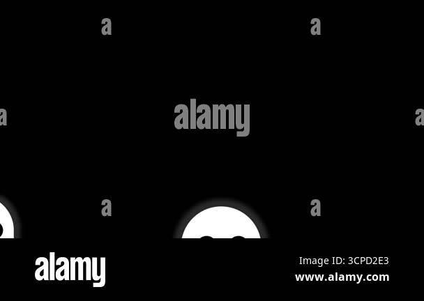 Cartoon ghosts floating up on a black background. Minimalist 2D ...