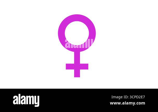 Animated female gender symbol transition. Purple Venus icon shrinks and ...