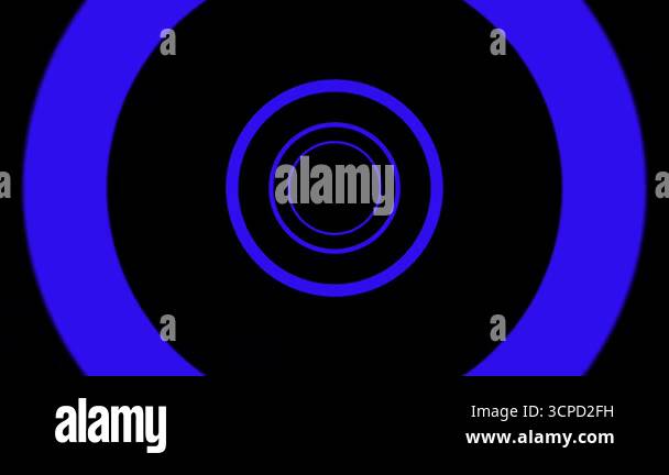 Animation of a blue central oblong smooth loop moving on a black ...