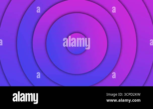 A seamless loop animation of layered concentric circles with a purple ...