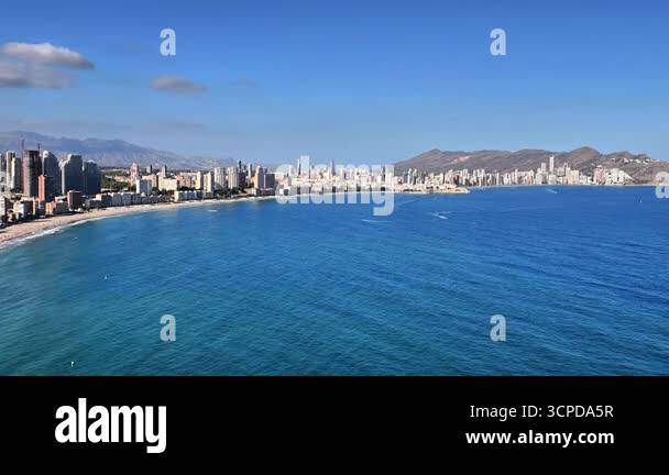 A breathtaking shot capturing the stunning skyline of Benidorm, its ...