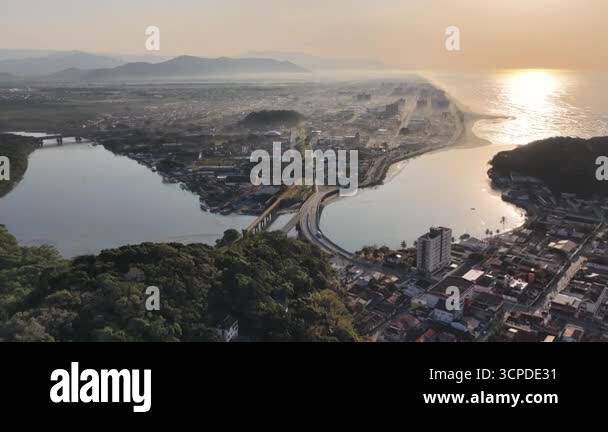 Sunset Beach At Itanhaem In Sao Paulo Brazil. Beach Landscape. Nature ...